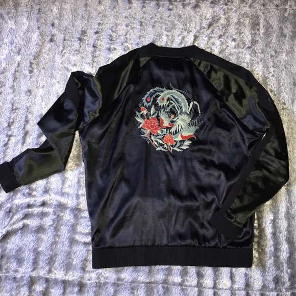 ASOS | Jackets & Coats | Satin Embroidered Bomber Jacket | Poshmark